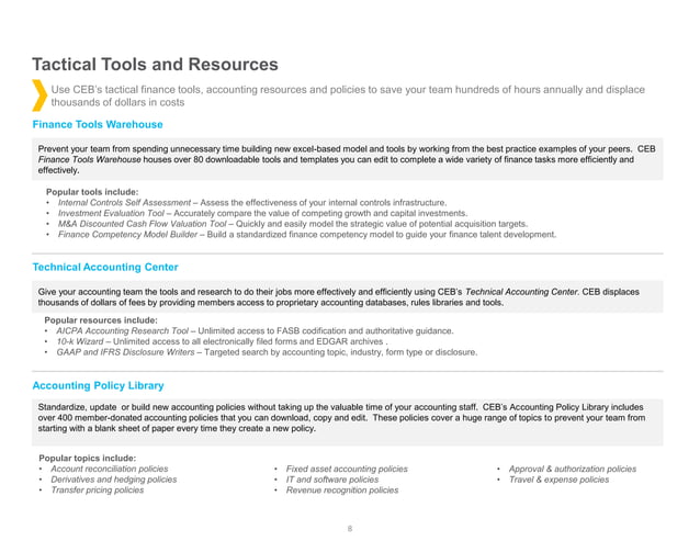 CEB Finance Service Brochure | PPT