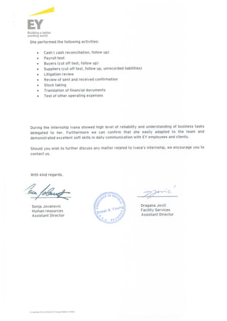 EY Letter of recommendation | PDF