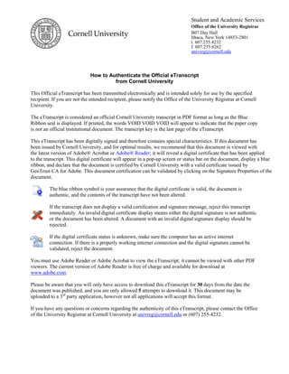Cornell Rejection Letter