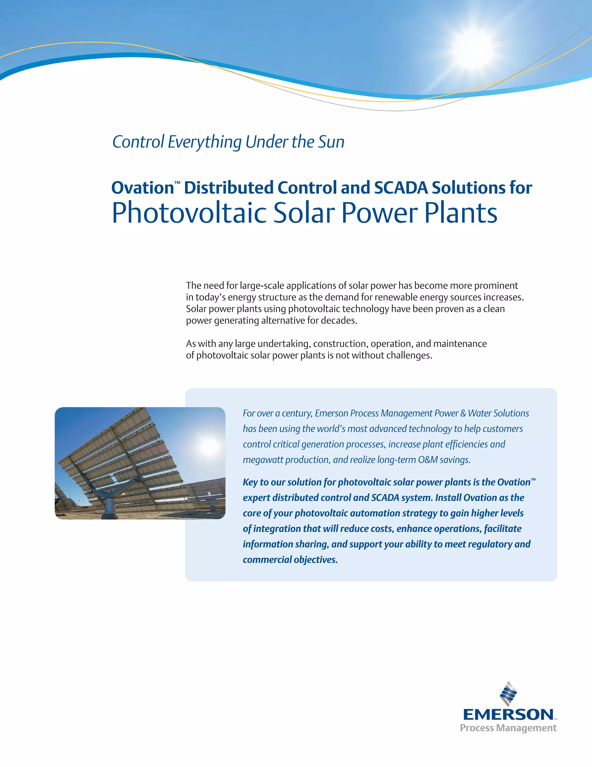 Ovation DCS & SCADA solutions for PV Solar Plant | PDF