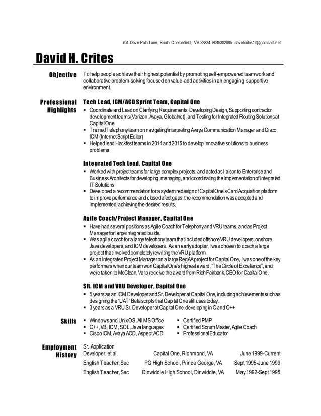 David Crites Resume 2015 | PDF