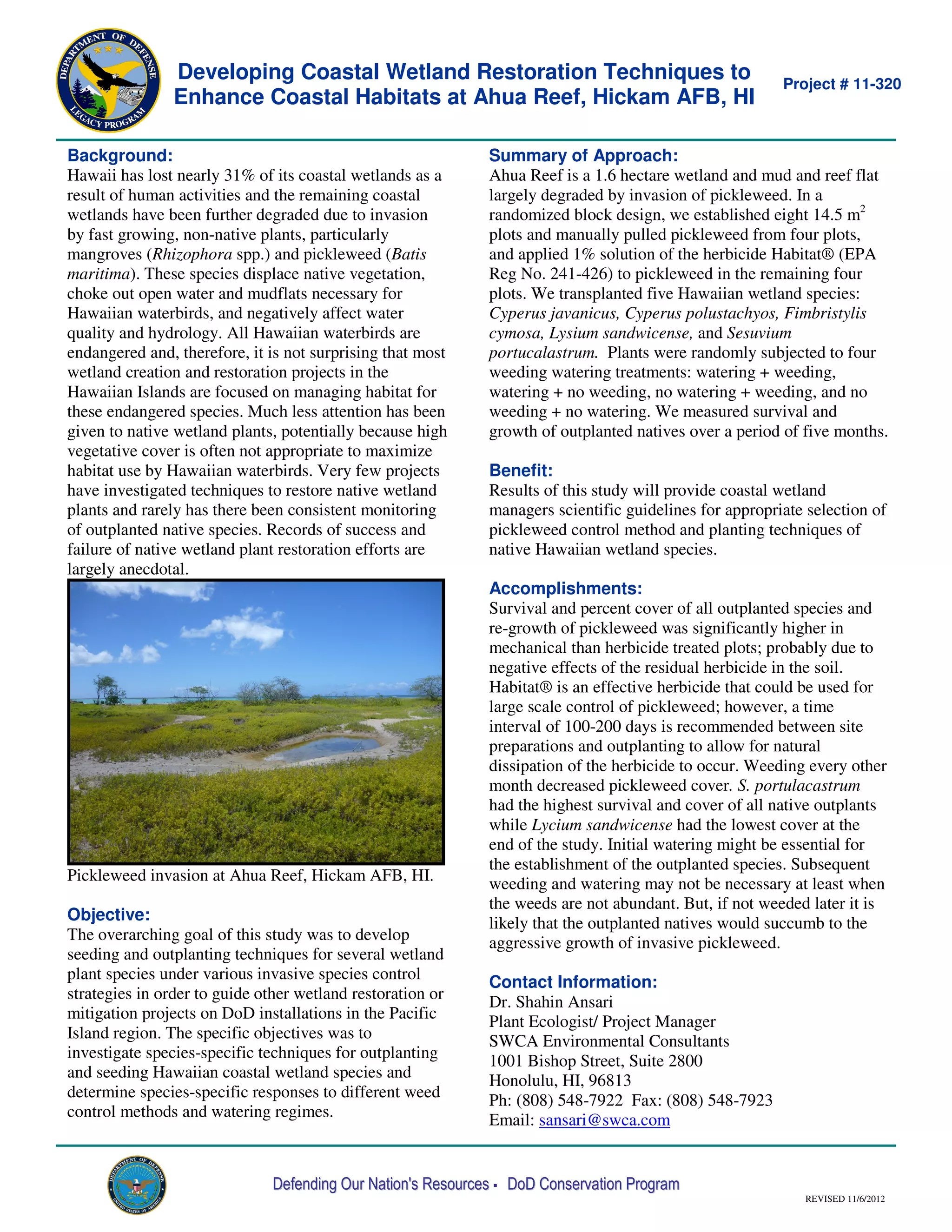 Ahua Reef_SWCA_Factsheet | PDF