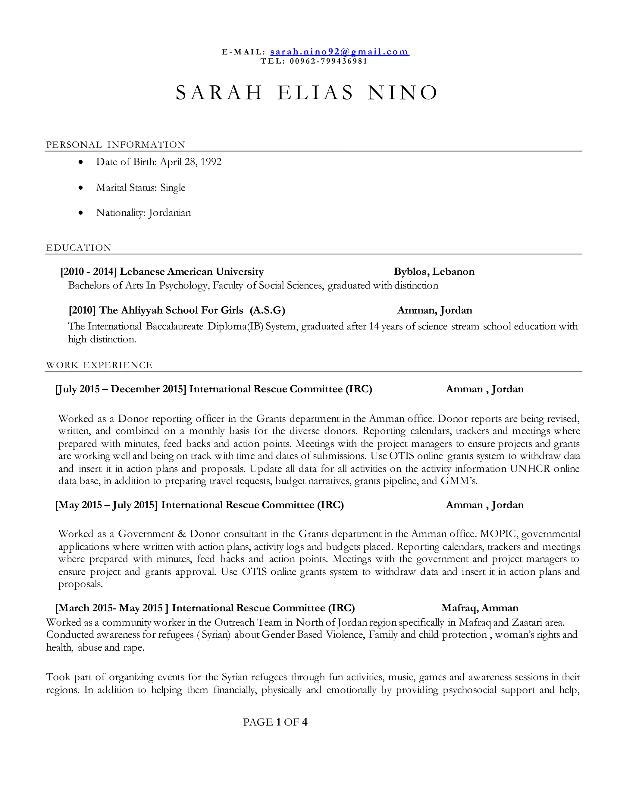 July 14th Updated CV- Sarah Nino | DOCX