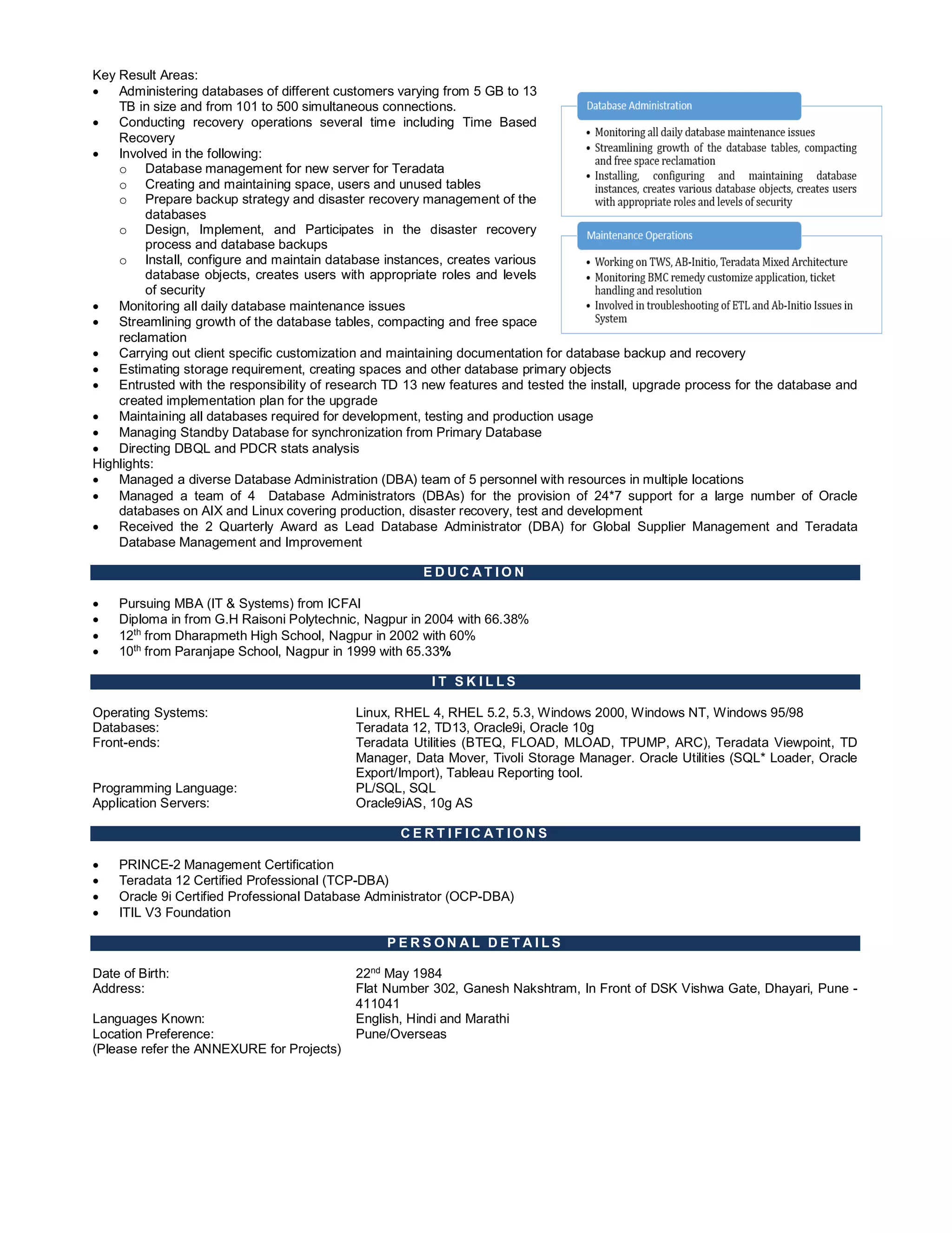 Vikrant_Dixit_TD_CV | PDF | Databases | Computer Software and Applications