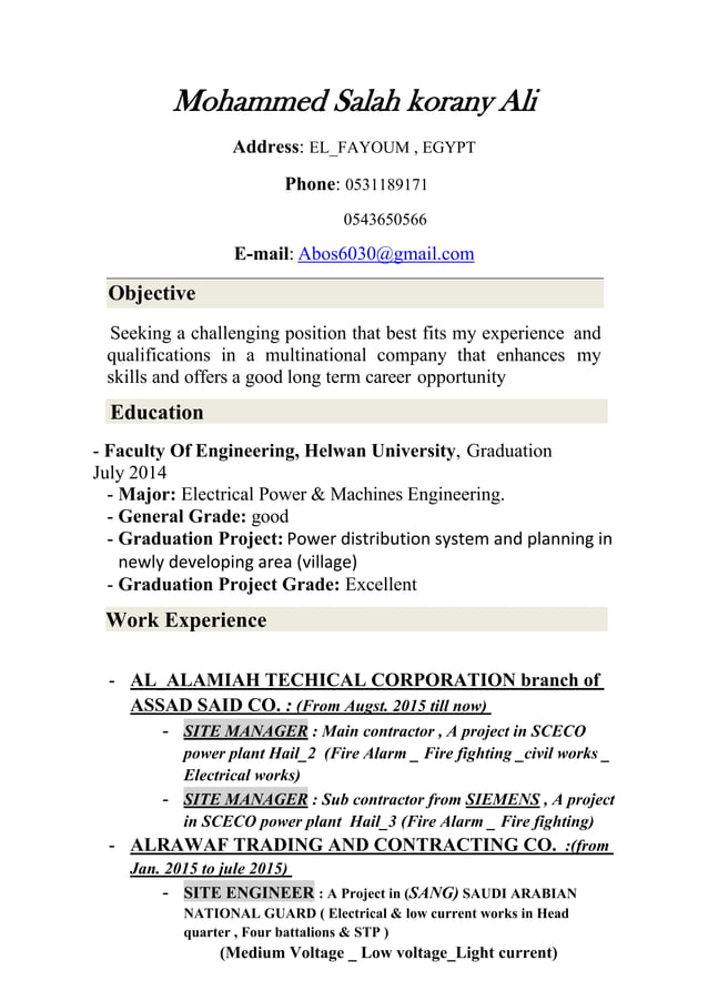 Mohammed salah CV | PDF