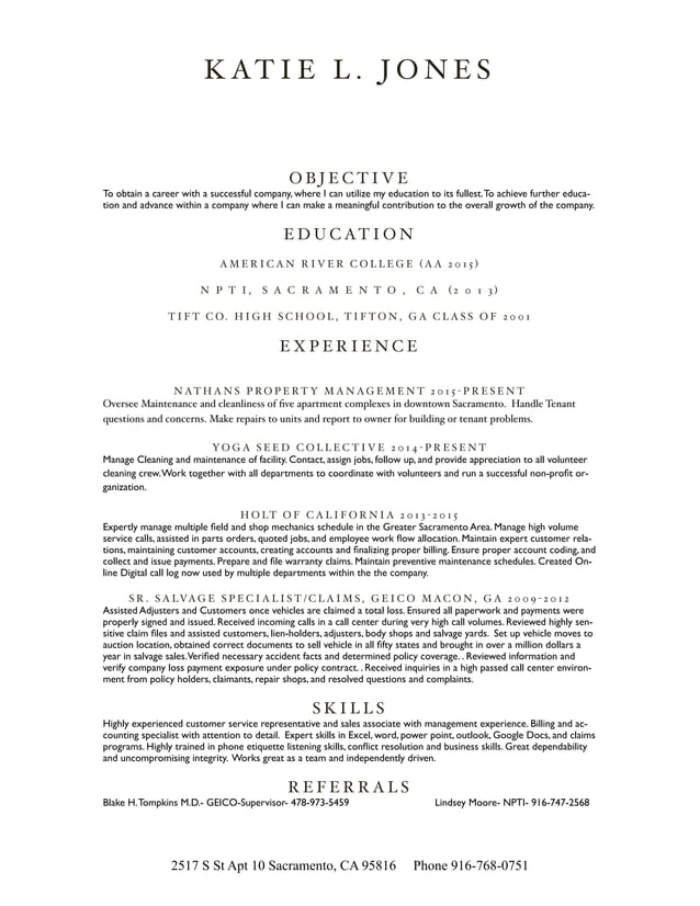 Katie Resume 2015geico pdf | PDF | Business | Business and Finance
