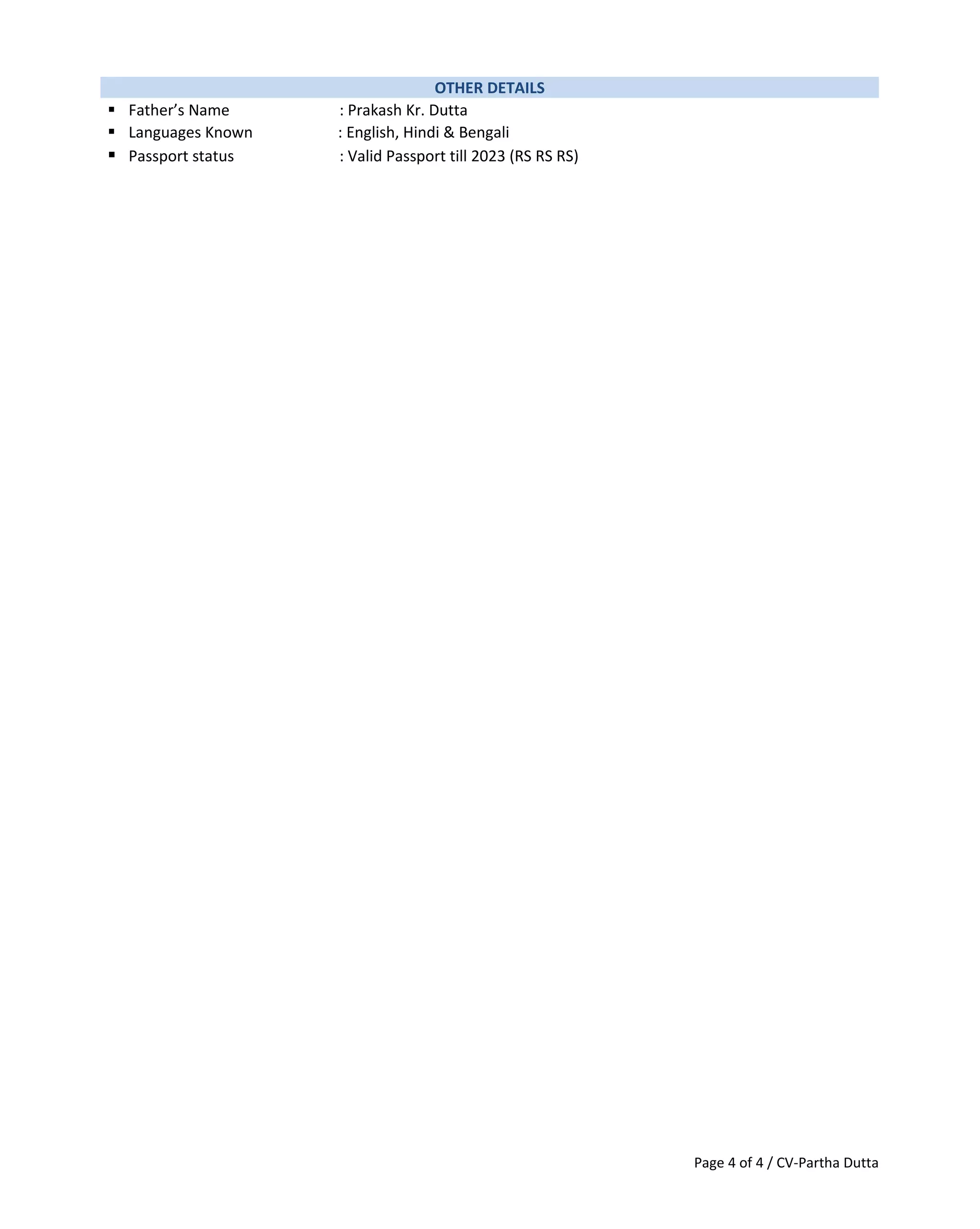 Partha Dutta9 -CV (RS) G | DOC