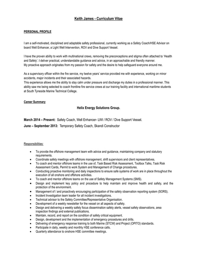 Keith James Updated CV 2015 | PDF