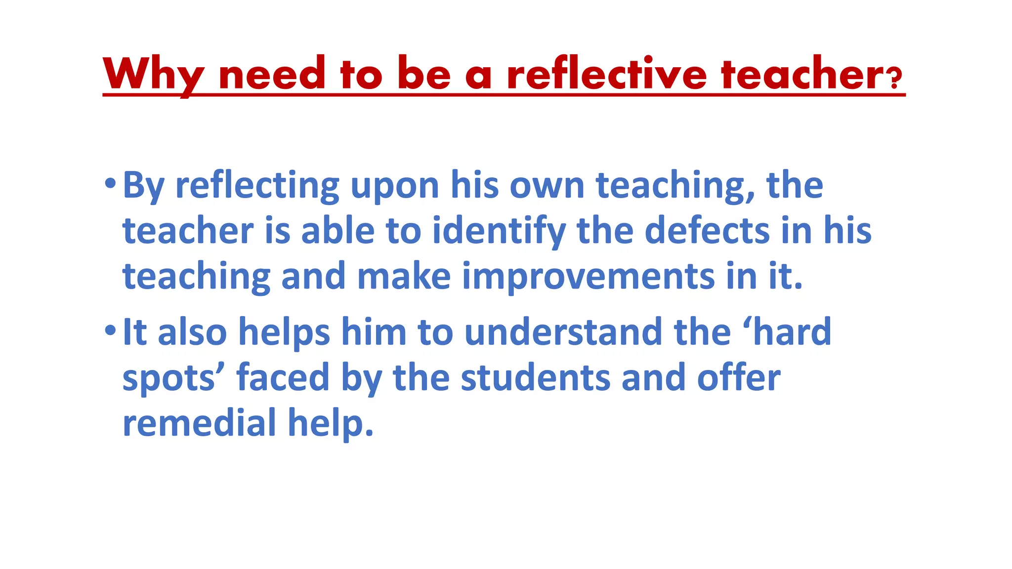 becoming a reflective teacher | PPTX