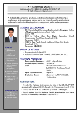 A H Mohammed Shameel_Embedded | PDF