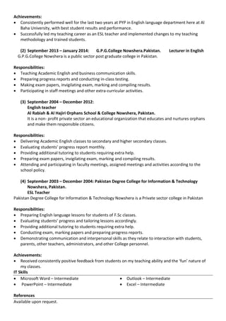 CV_Rahim Khan_Oct 15 | PDF