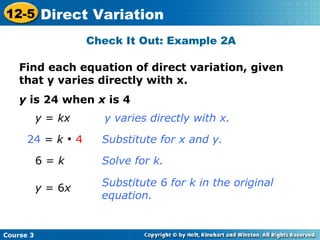 Direct Variation | PPT