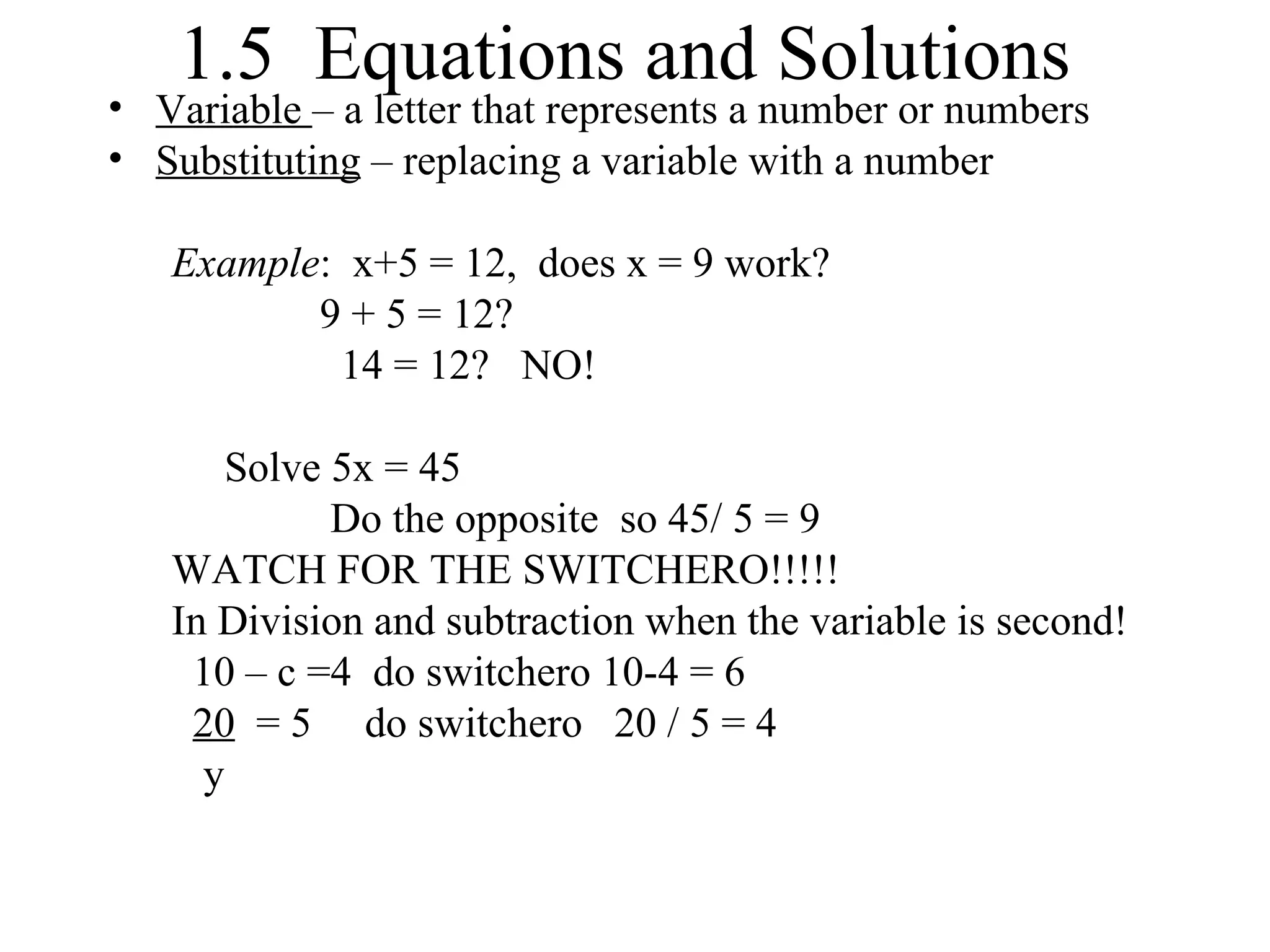 Pre Algebra chapter 1 notes | PPT
