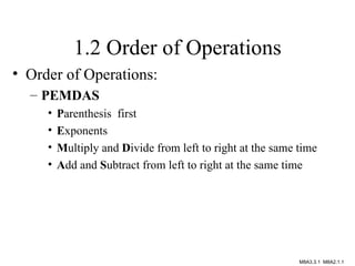 Pre Algebra chapter 1 notes | PPT