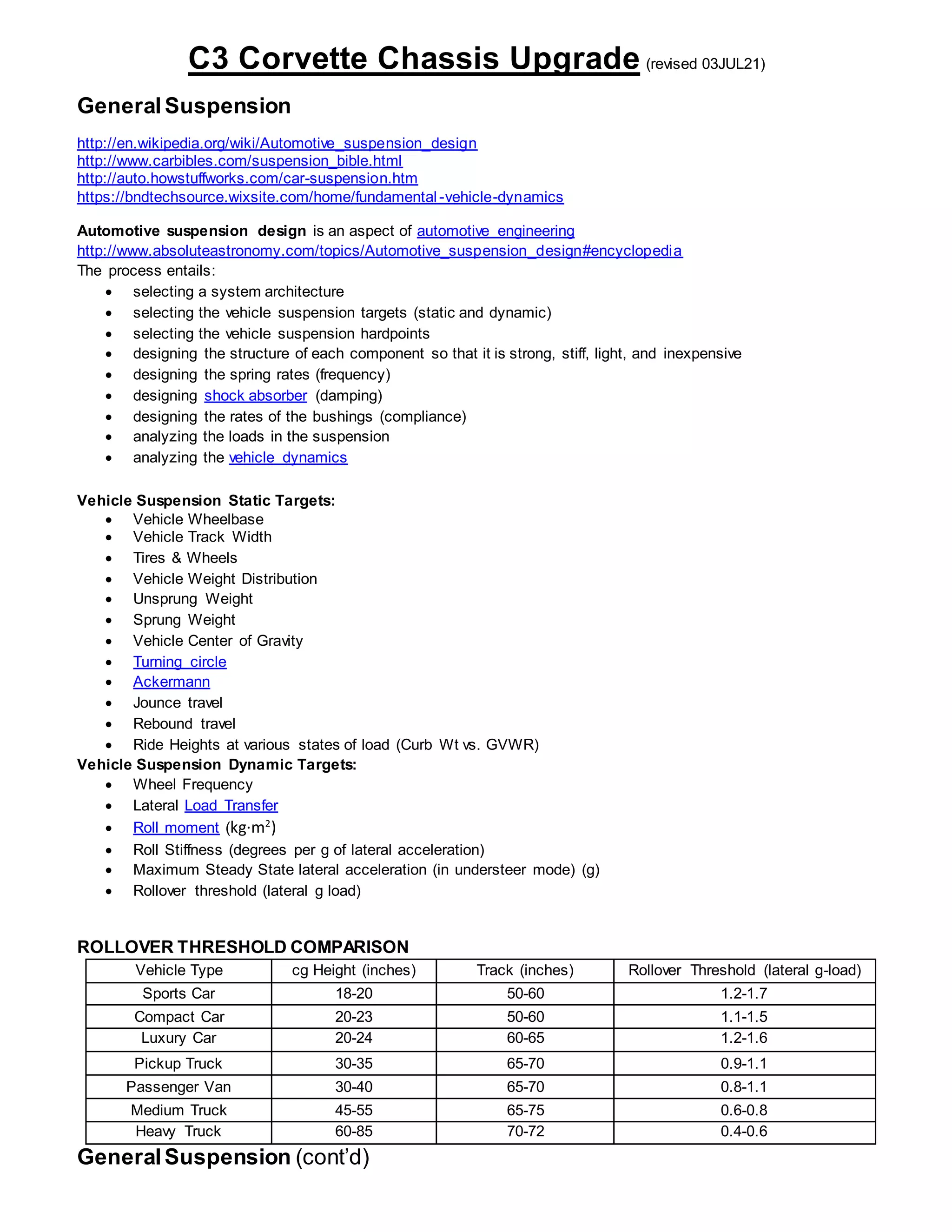 C3 Corvette chassis upgrade 2021 | DOCX