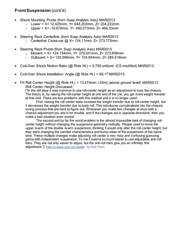 C3 Corvette chassis upgrade 2021 | DOCX | Performance Cars | Auto Type