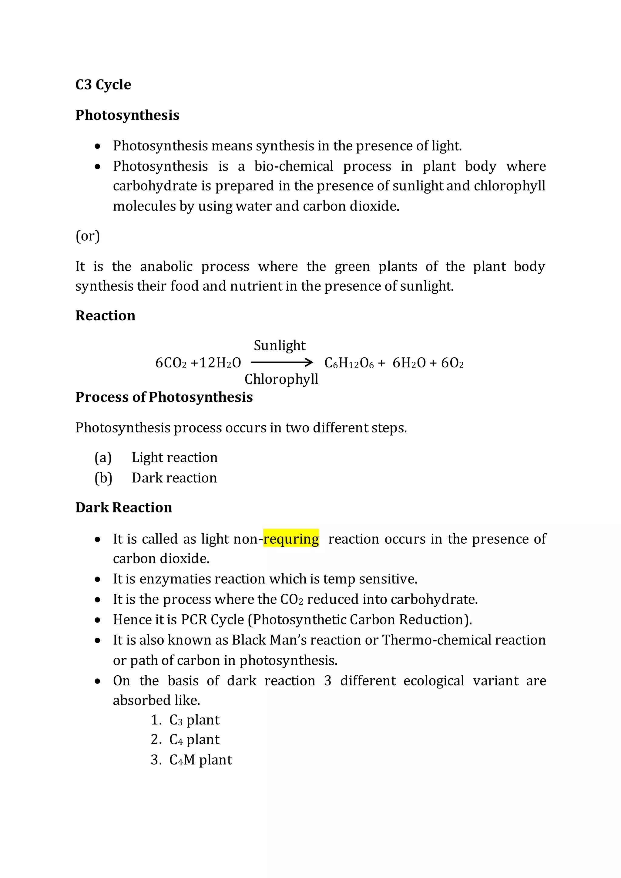 C3 cycle | DOCX