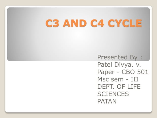 C3cycle and c4 cycle | PPTX