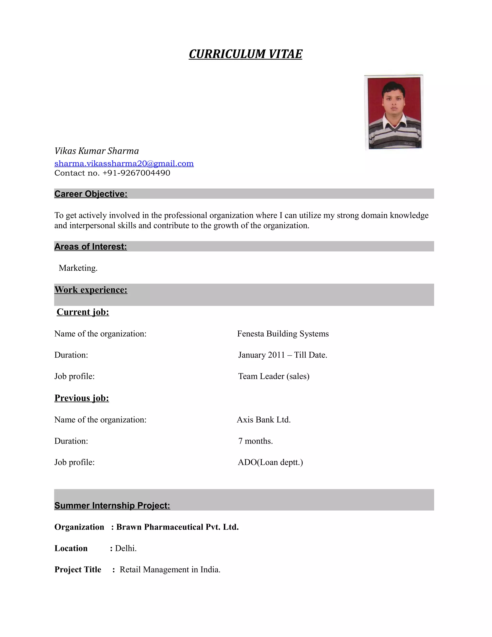 vikas resume | DOC