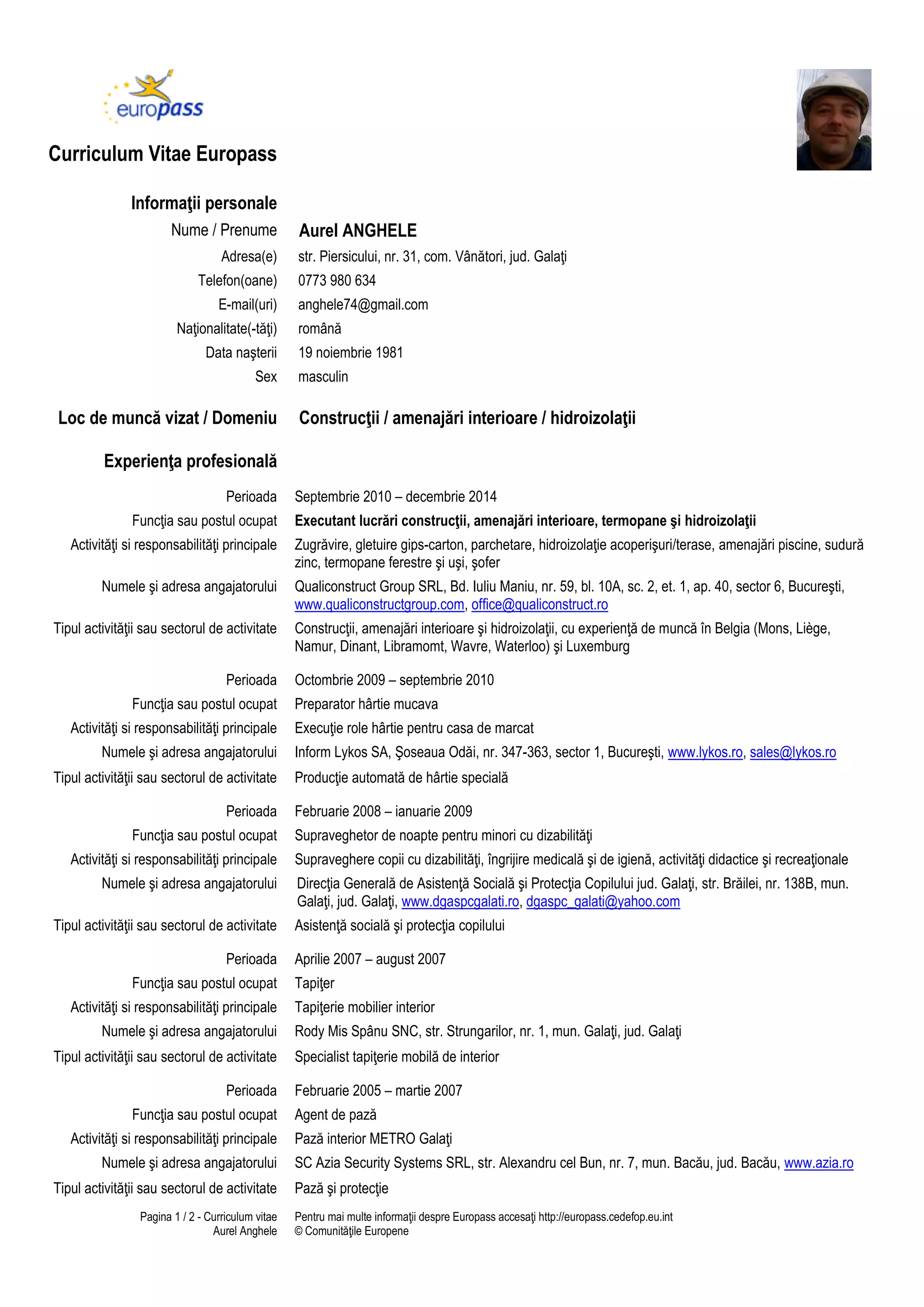 CV_Europass_2014_-_AA | PDF