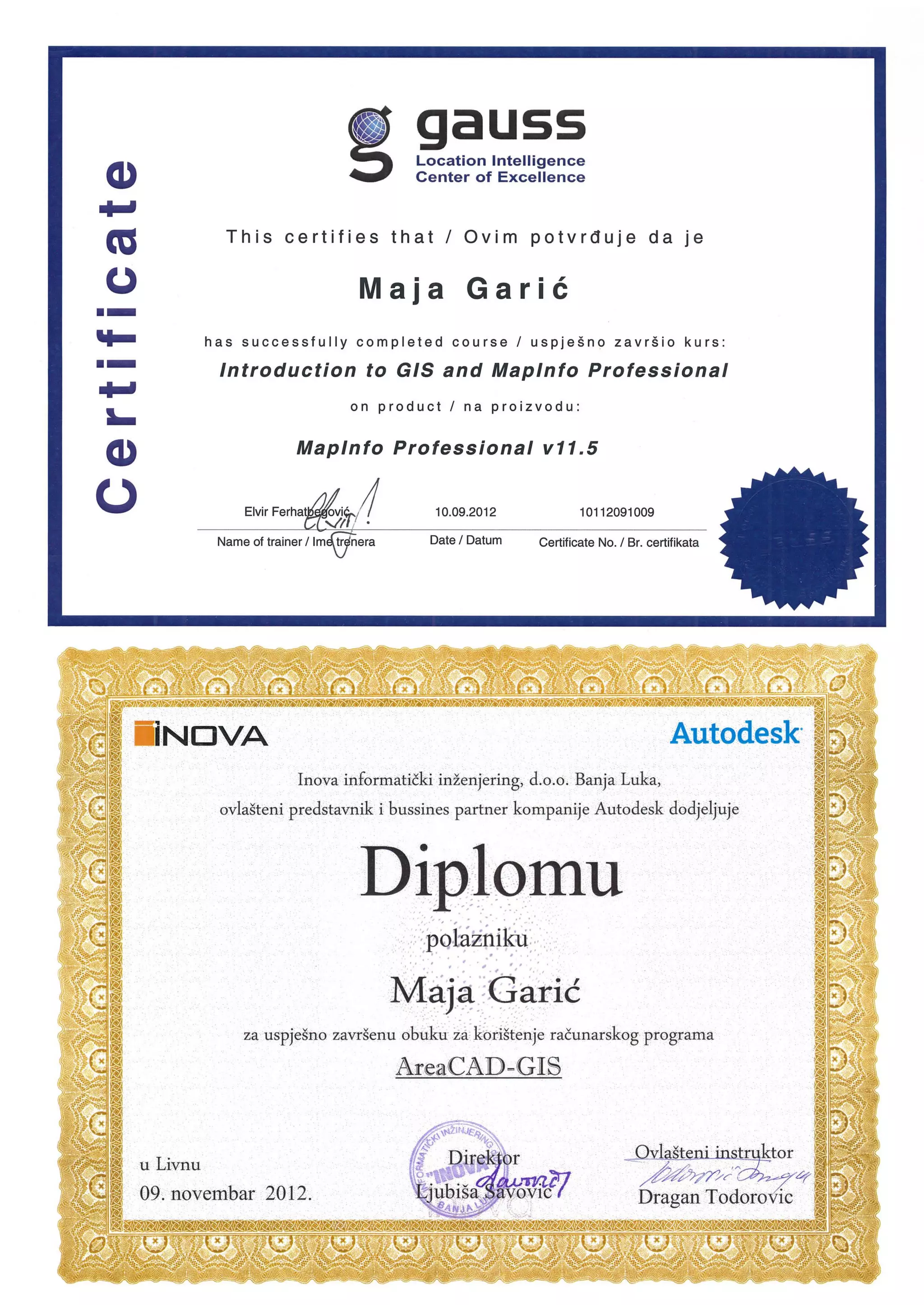 Maja Vrkic - CV, letter of recommandation, certificates (1) | PDF