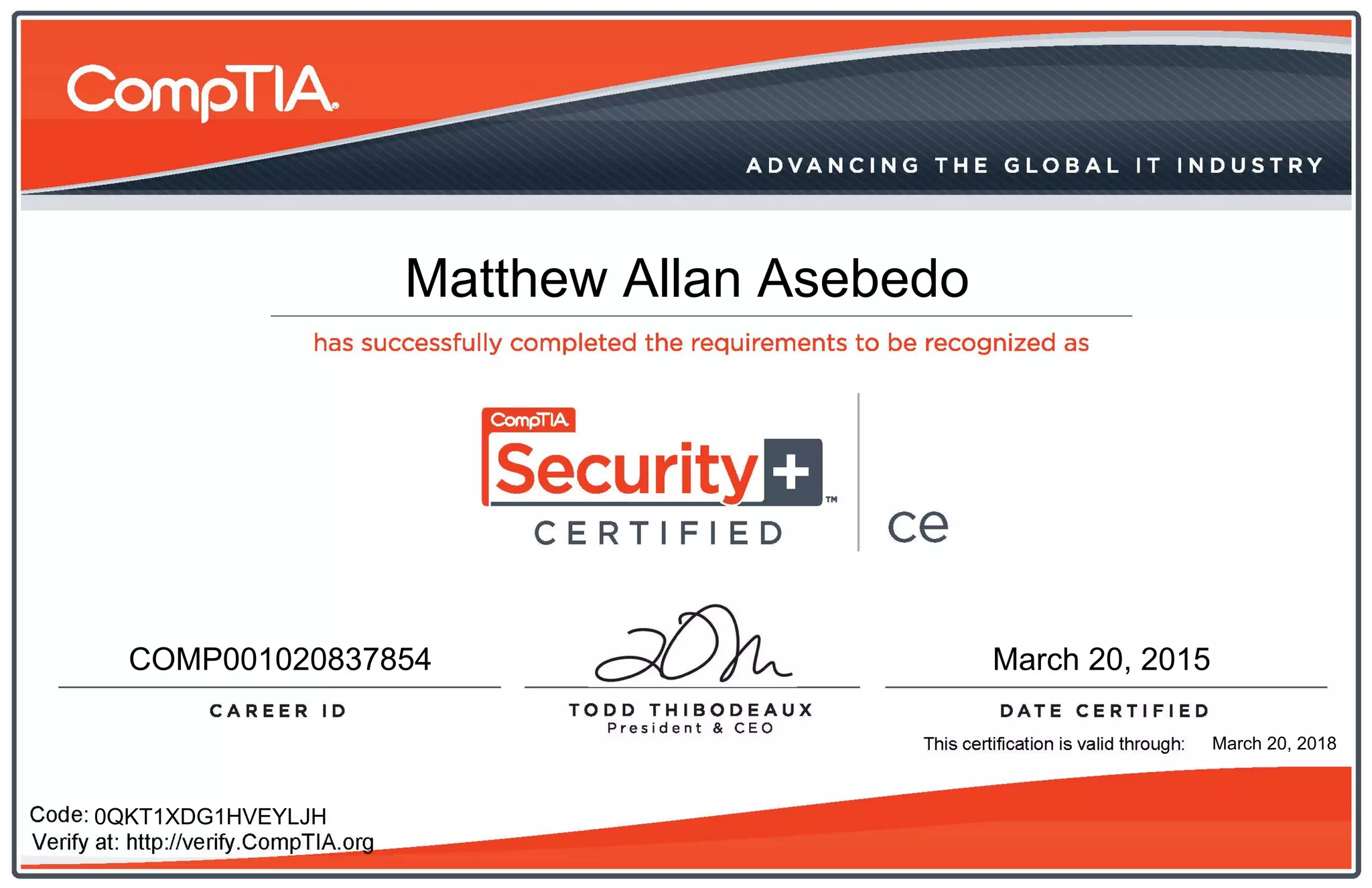 CompTIA Security+ ce certificate | PPT