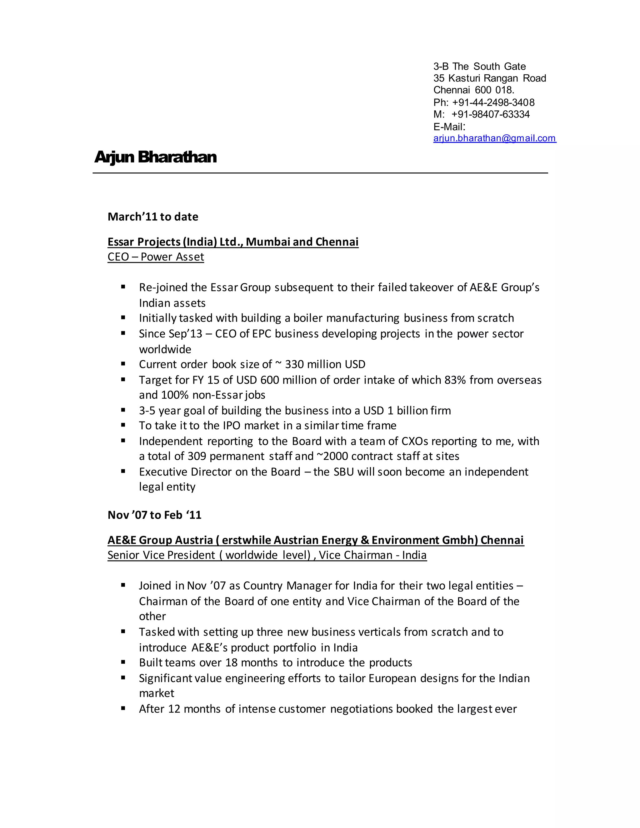 Arjun Resume-Apr 15 | PDF
