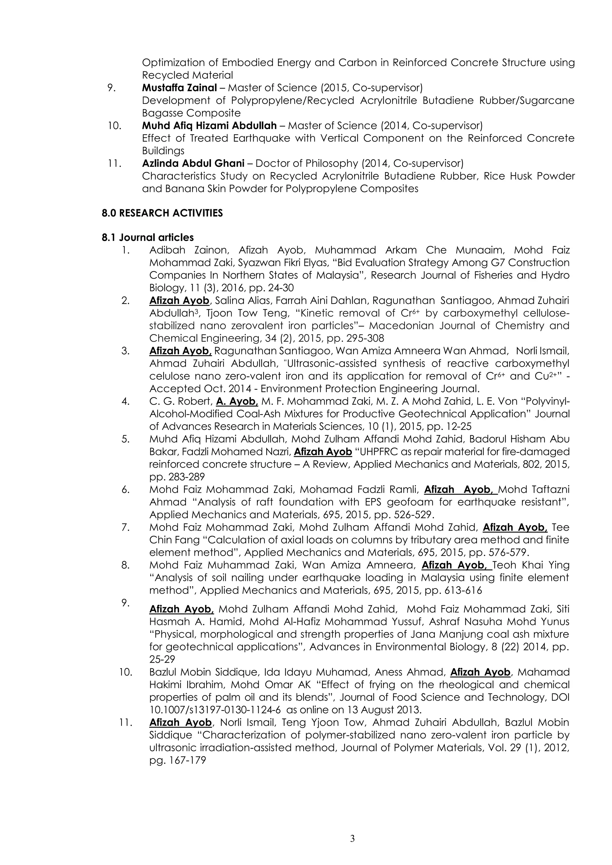CV Afizah Ayob | PDF