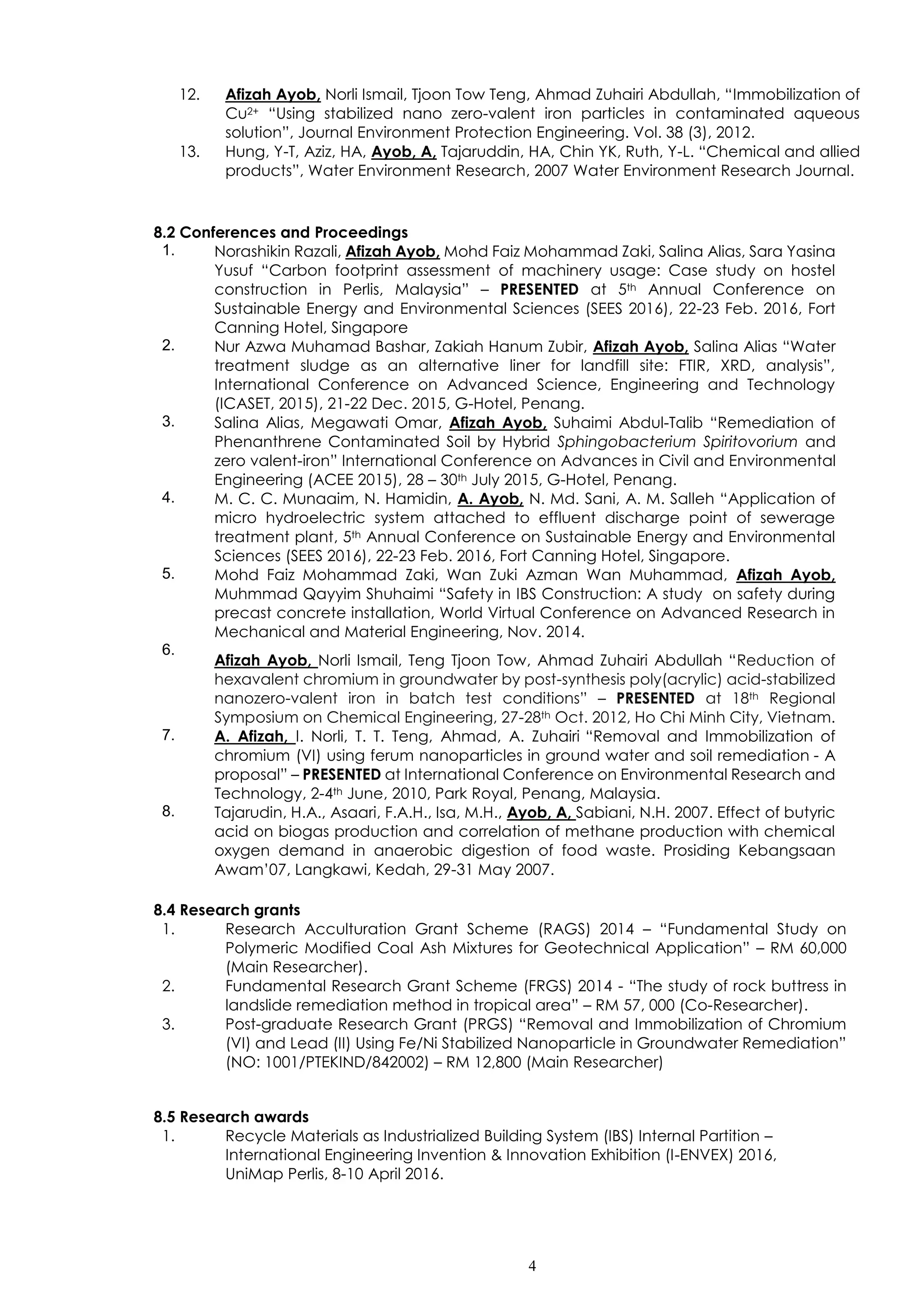 CV Afizah Ayob | PDF