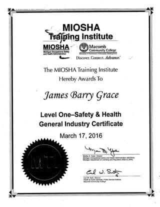 Level One & Two Safety Certs | PDF