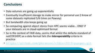 Python analytics from HPC to public object stores | PPT