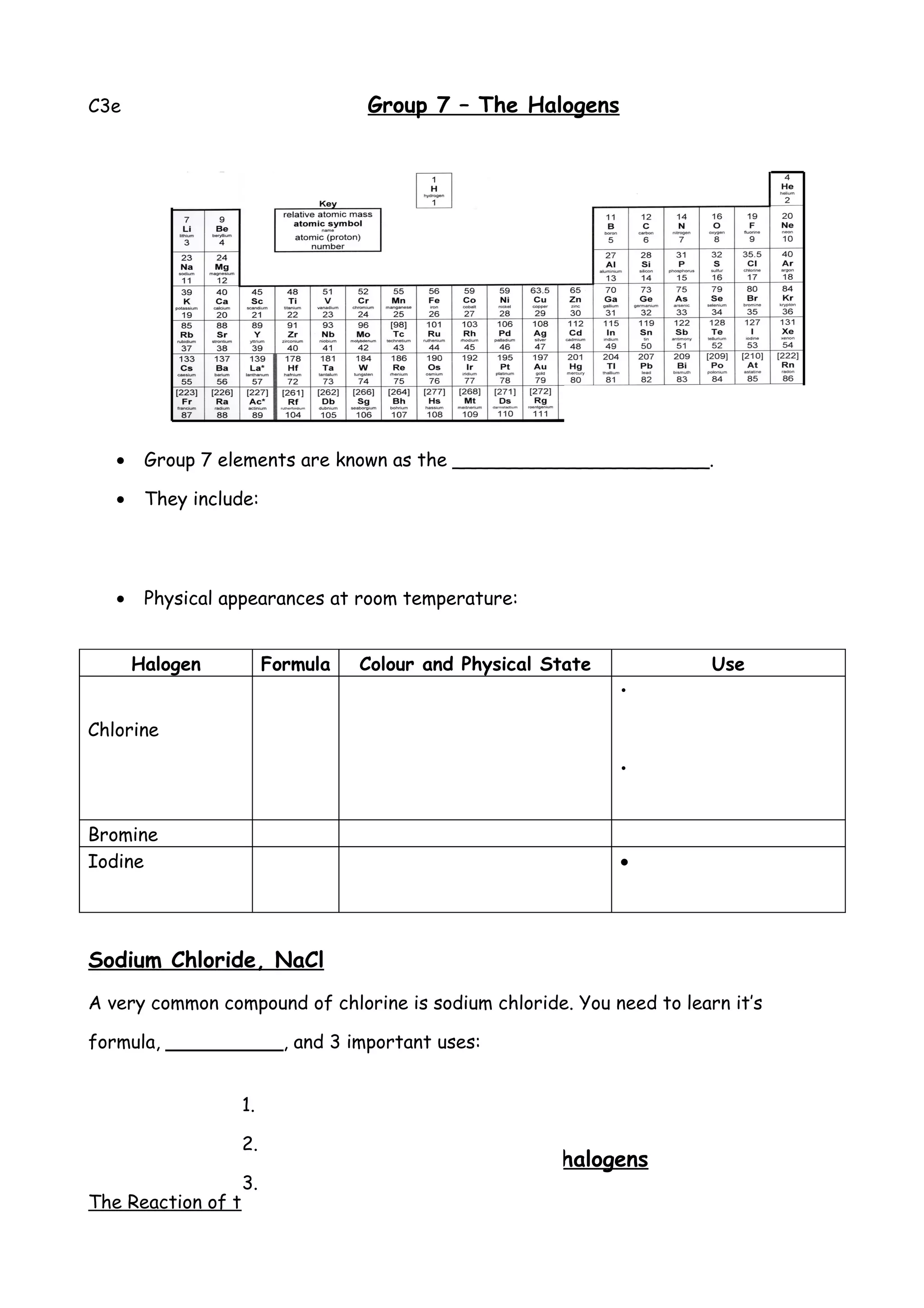 C3e The Group 7 Elements | PDF