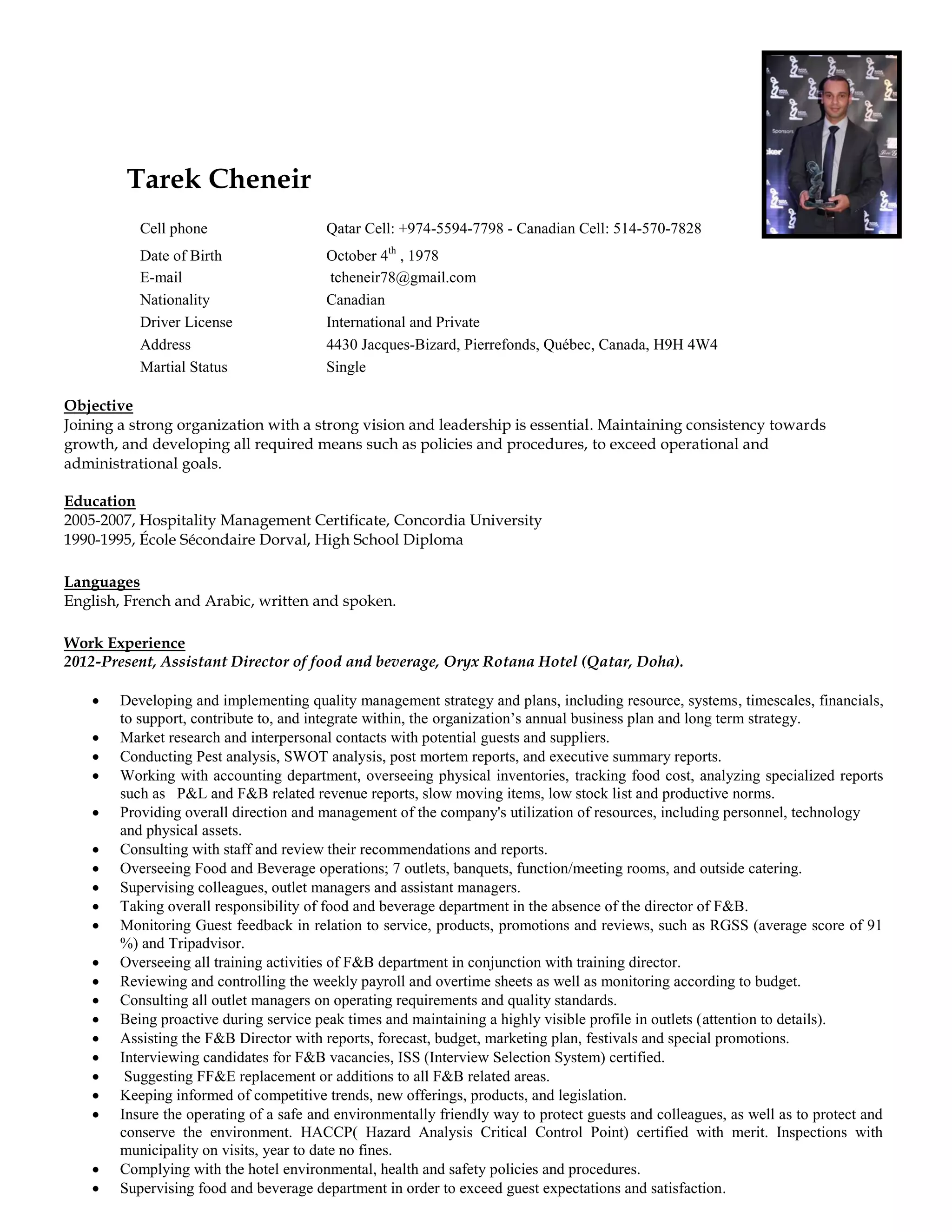 Tarek resume 2015 | PDF