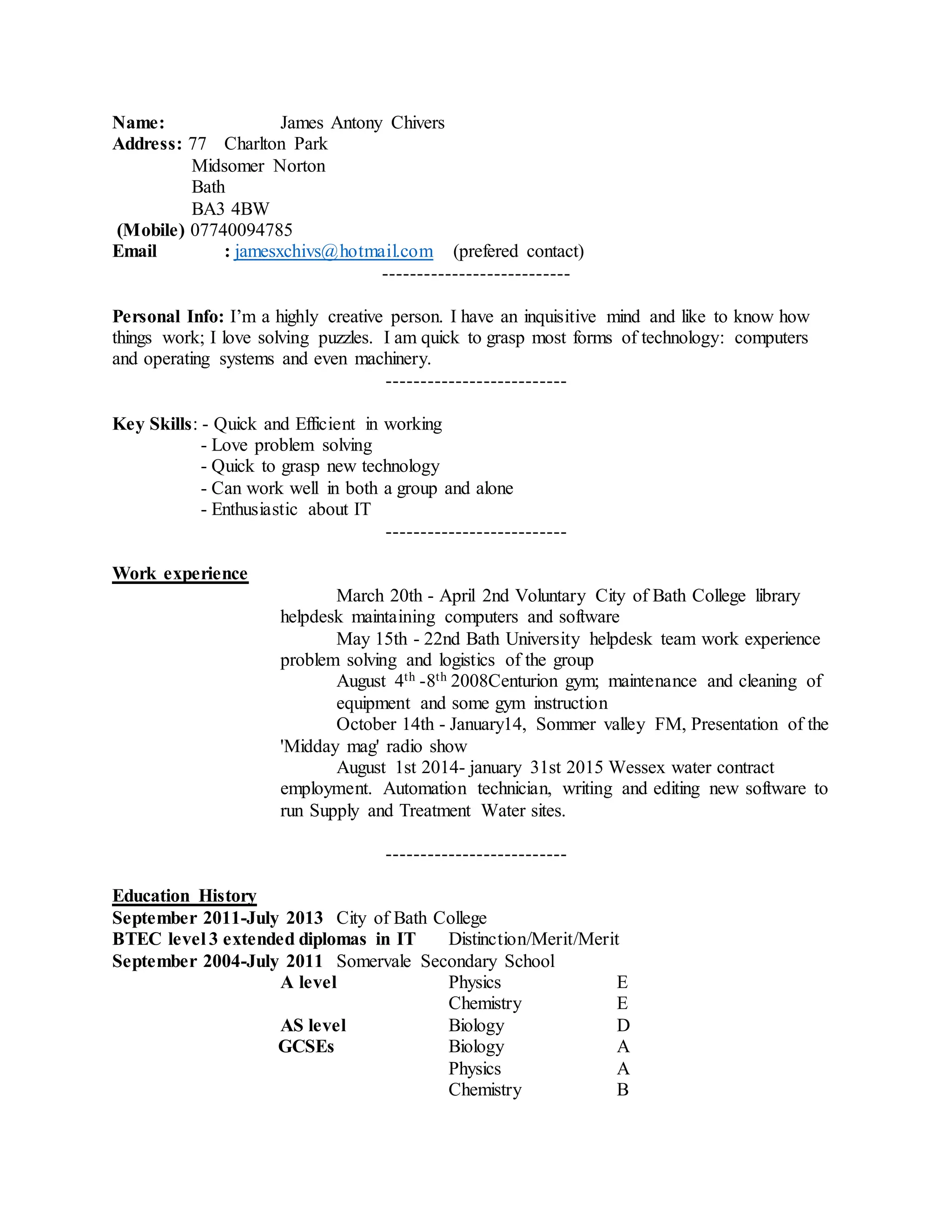 JAMES CV AH 2013 | DOCX