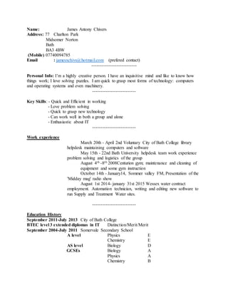 JAMES CV AH 2013 | DOCX