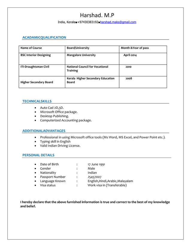 Harshad CV | PDF | Careers