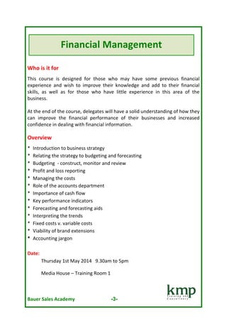 Financial Management Programme (BSA III) | PDF