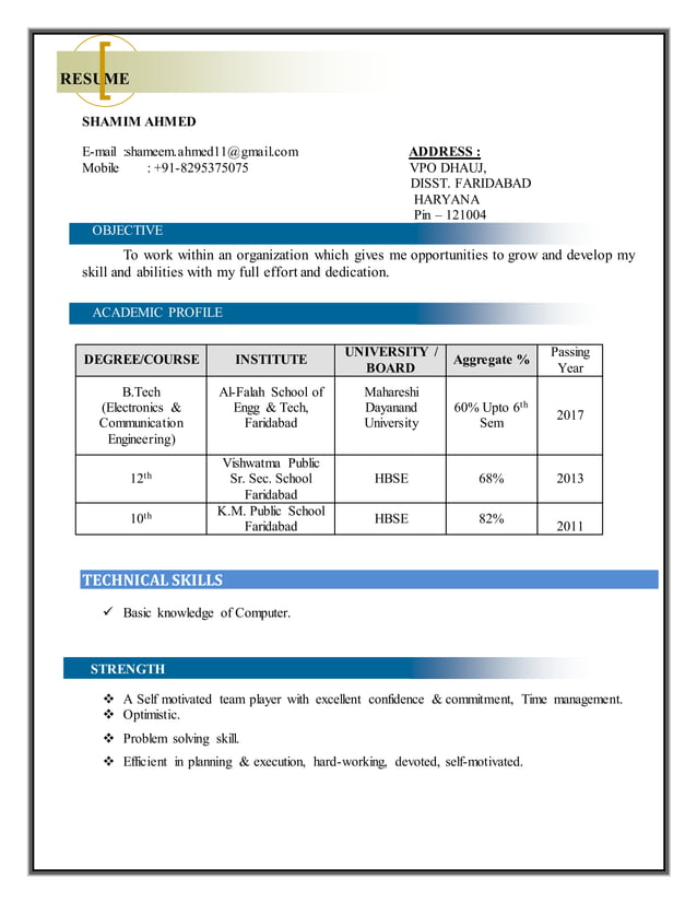 SHAMIM AHMED B.TECH | Education