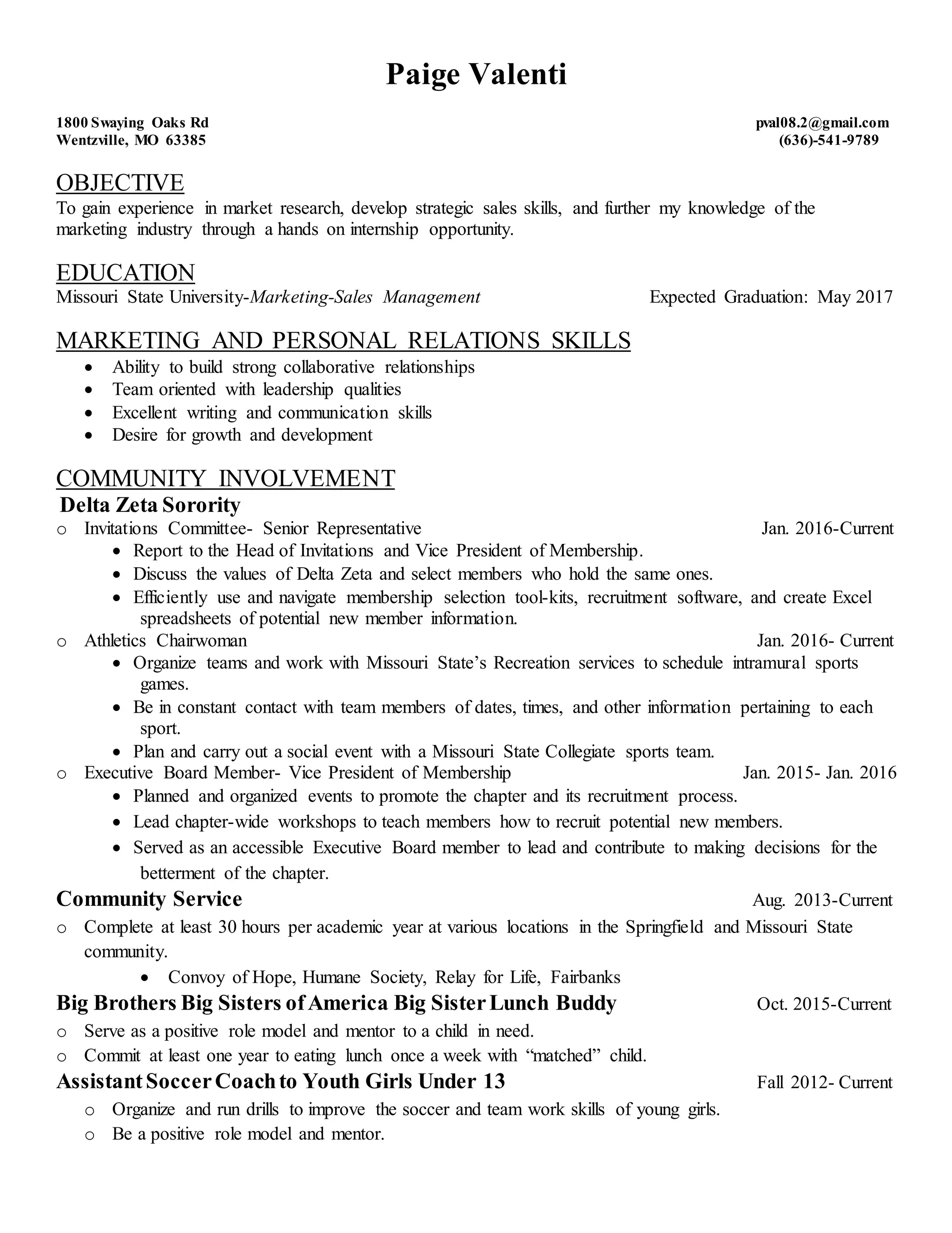 AUGUST 2016 RESUME PT2 | DOCX | Business Administration | Business