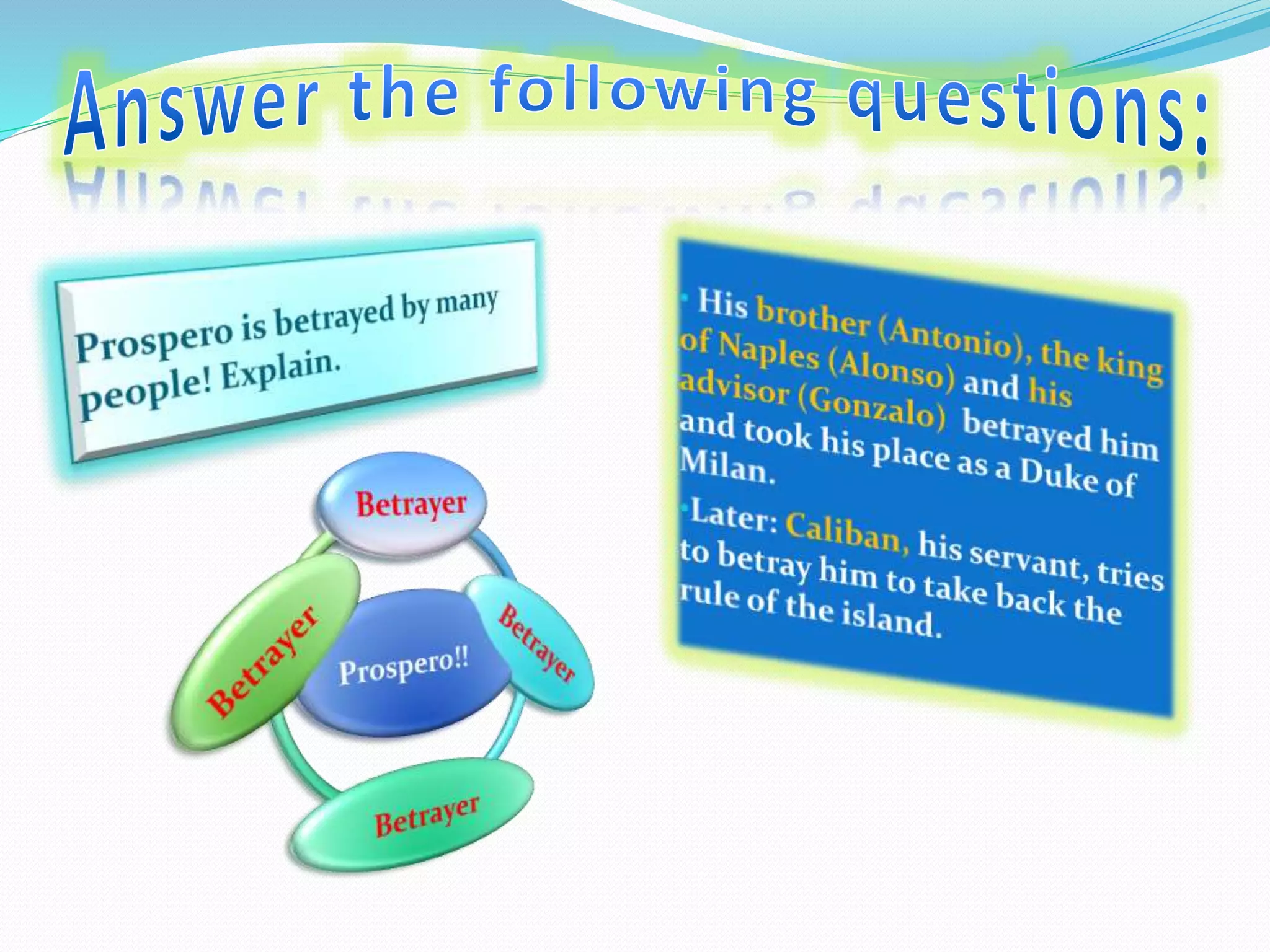 Questions and Answers on Shakespear's The Tempest | PPT