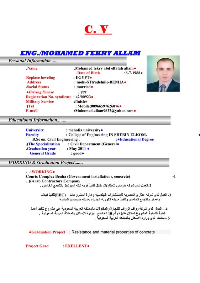 C.V (MOHAMED ALLAM) | PDF