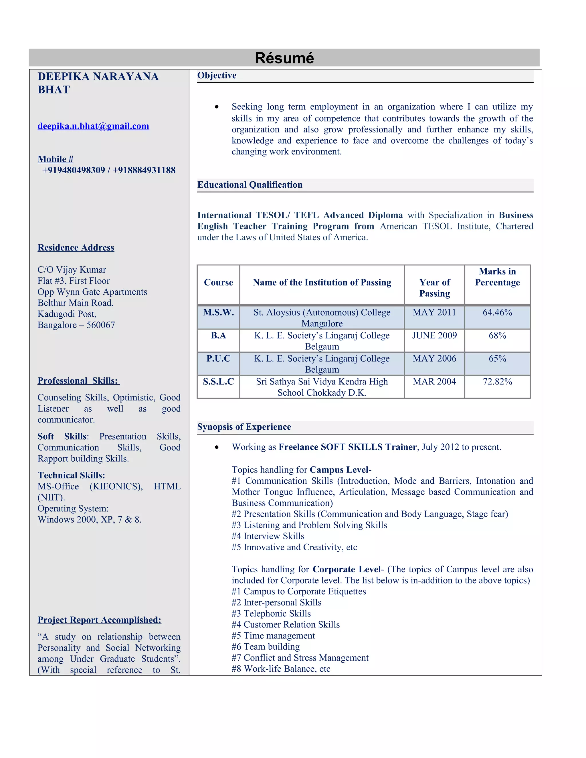 Resume_DEEPIKA, | PDF