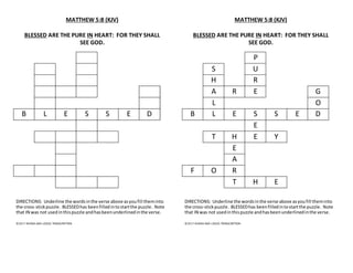 THE BEATITUDES - MATTHEW 5-8 | DOCX | Christianity | Religion ...