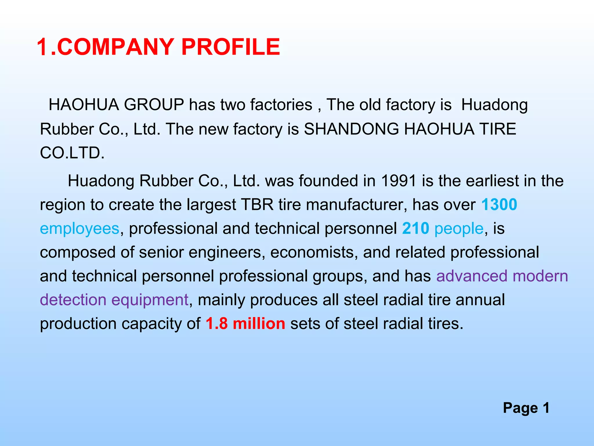HAOHUA TYRE FACTORY PROFILE | PPT