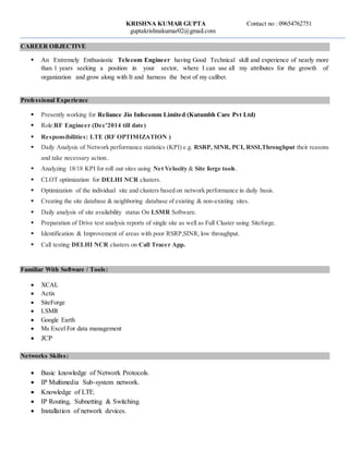 kk resume telecom | DOCX