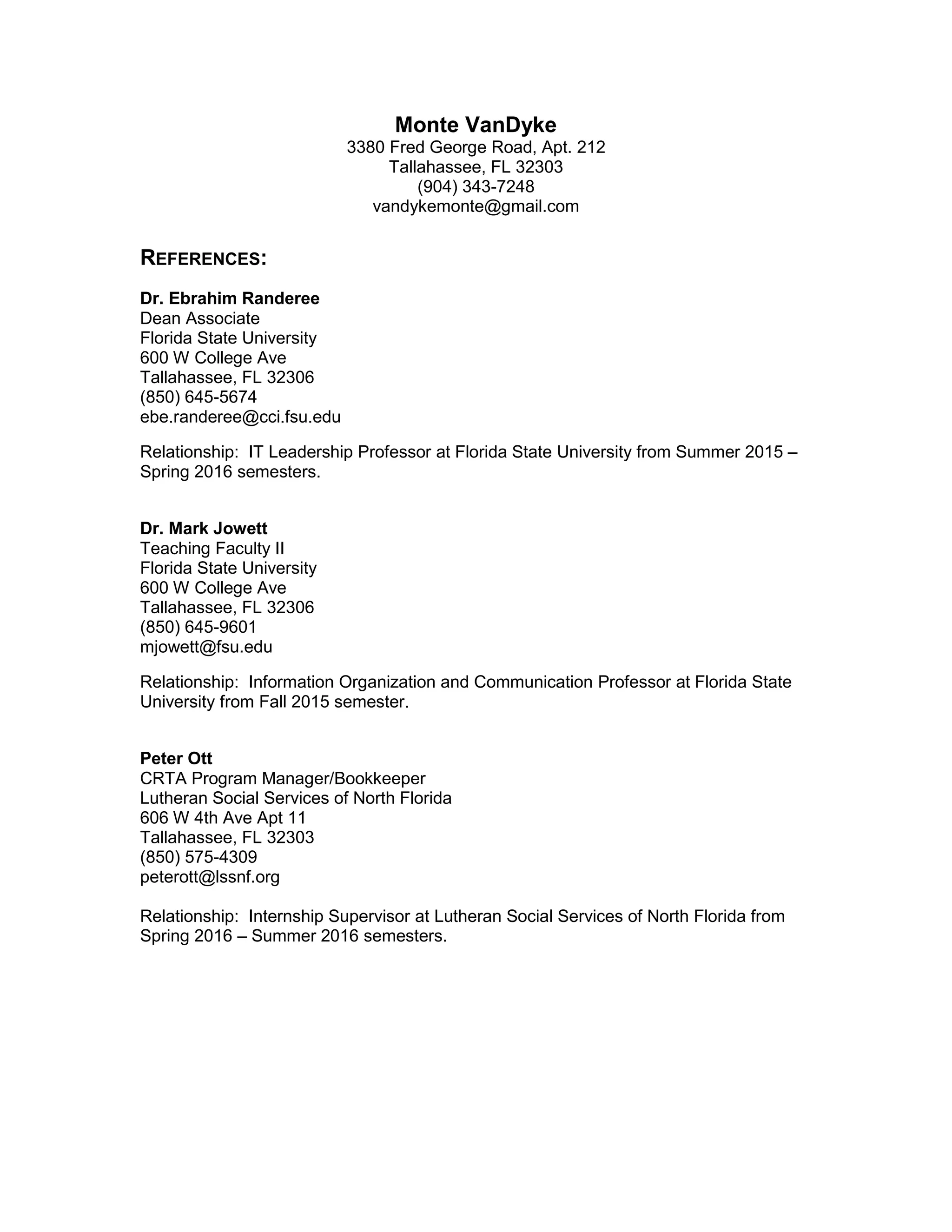 Resume References | PDF