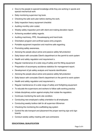 Saqiub - Safety Officer UPDATED | PDF