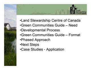 Green Communities Guide - Conference 2009 (C3) | PPT