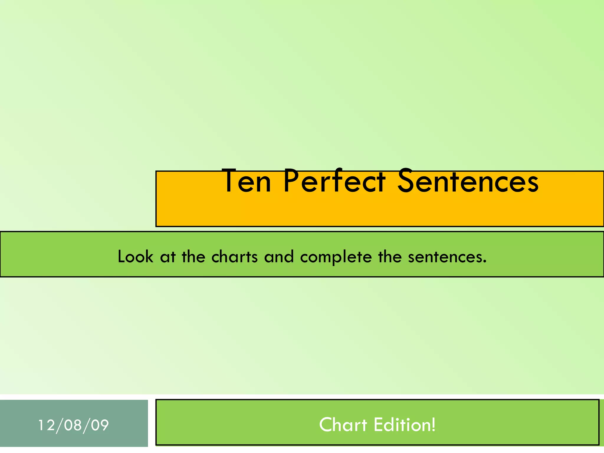C3 Ten Perfect Sentences Pie Chart | PPT