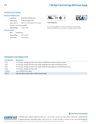 ComNet C3US Data Sheet | PDF